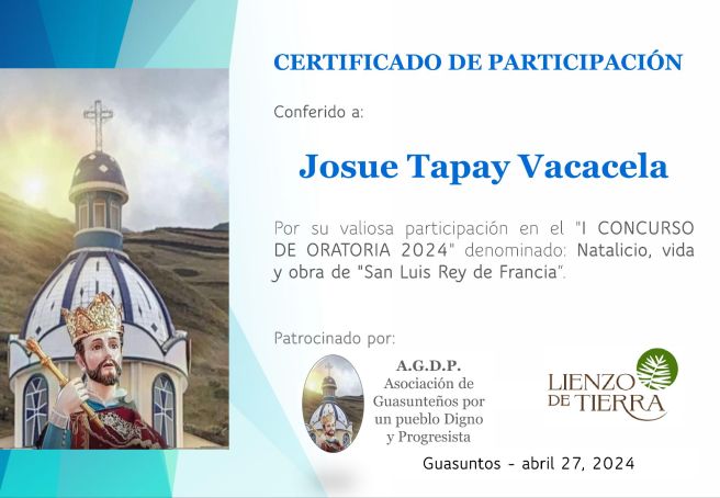I Concurso de Oratorio 2024: Natalicio, vida y obra de San Luis Rey de ...
